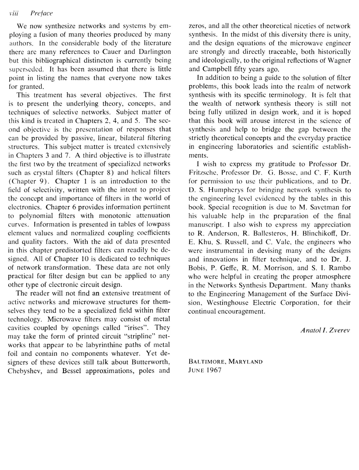 Handbook of Filter Synthesis A.I.Zverev 1967-600